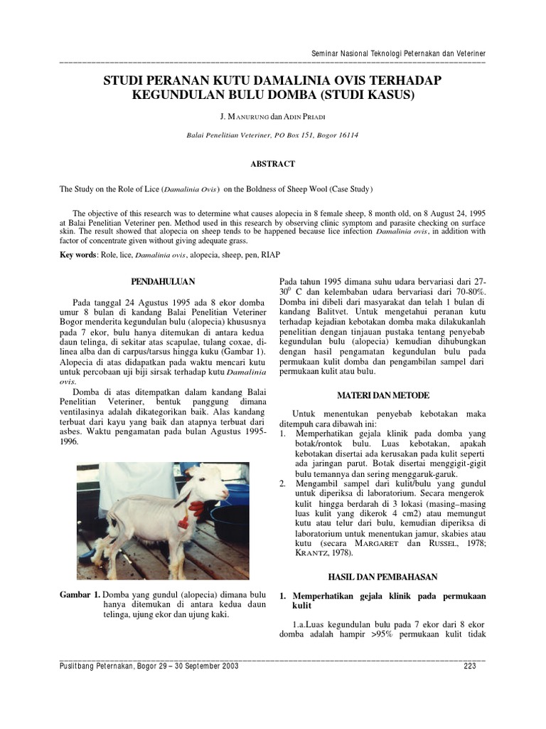 Peran Kutu Damalinia Ovis pada Alopecia Domba | PDF | Sains & Matematika