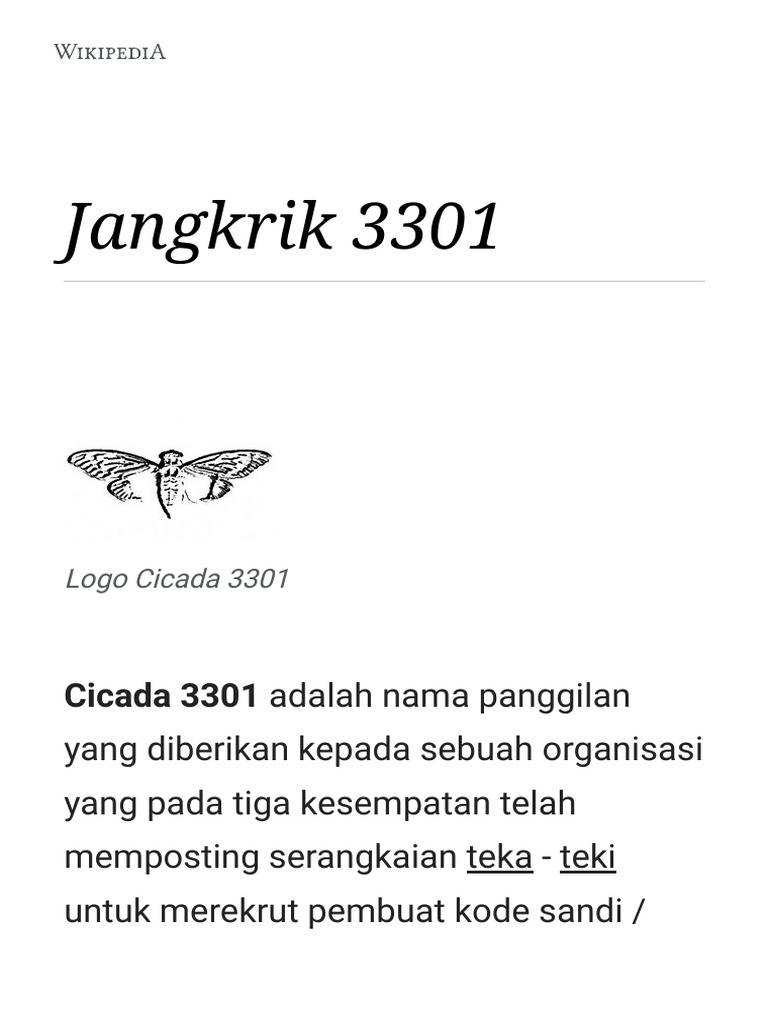 Cicada 3301 - Wikipedia | PDF