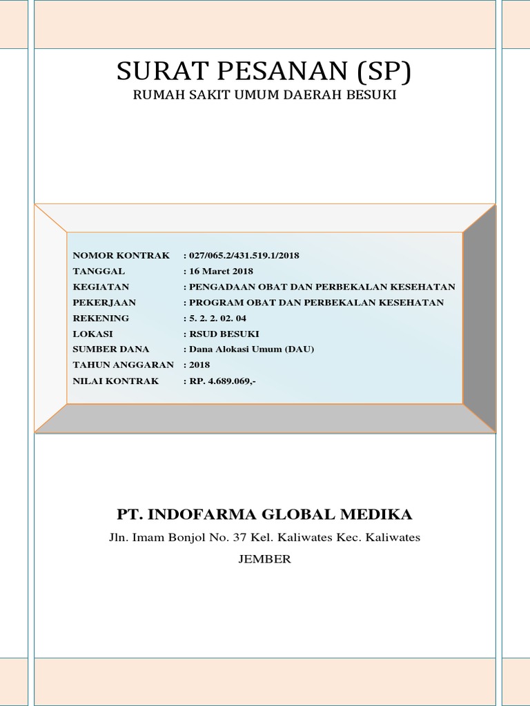 Cover Surat Pesanan | PDF
