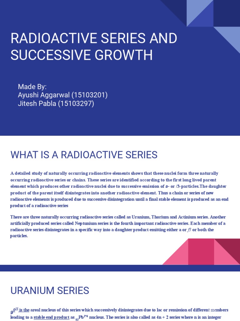 Radioactive Series & Growth Explained | PDF | Radioactive Decay ...