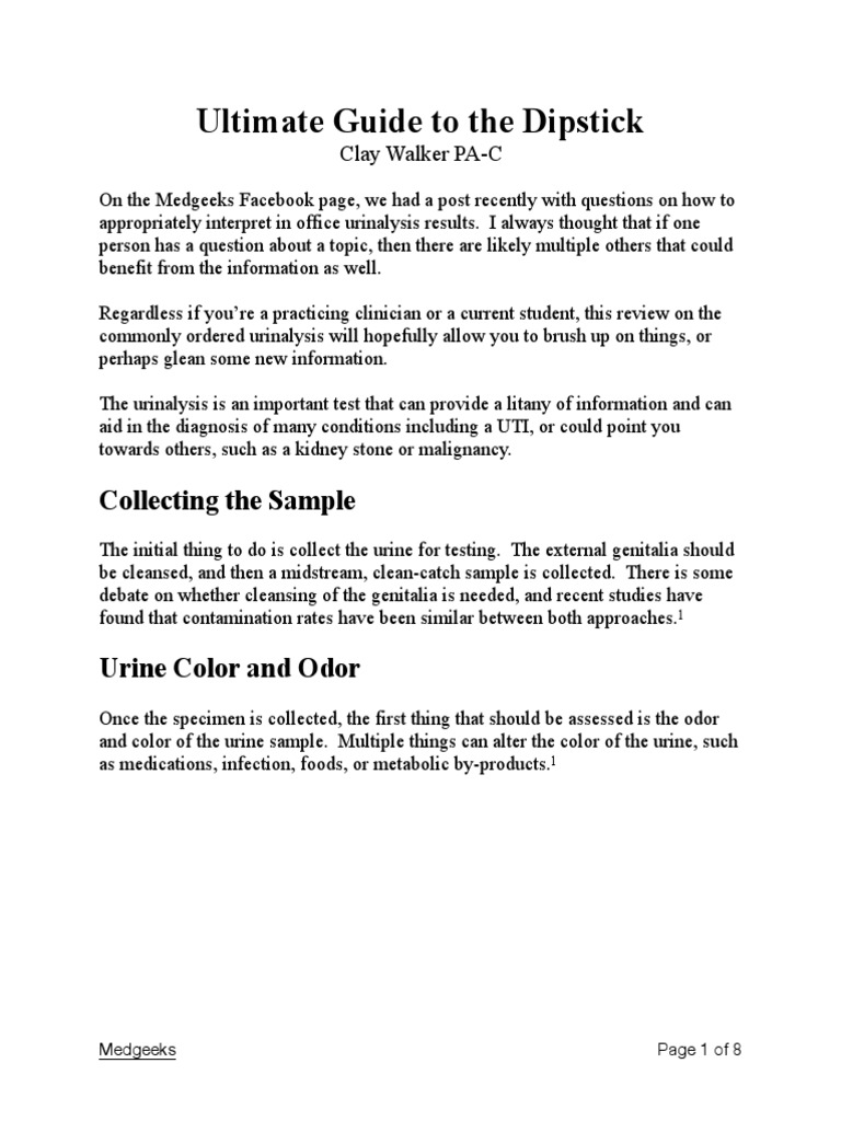 Ultimate Guide To The Dipstick Final | PDF | Kidney | Urine