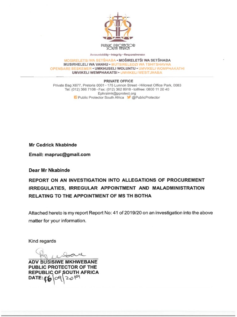 Public Protector Ipid Report | PDF