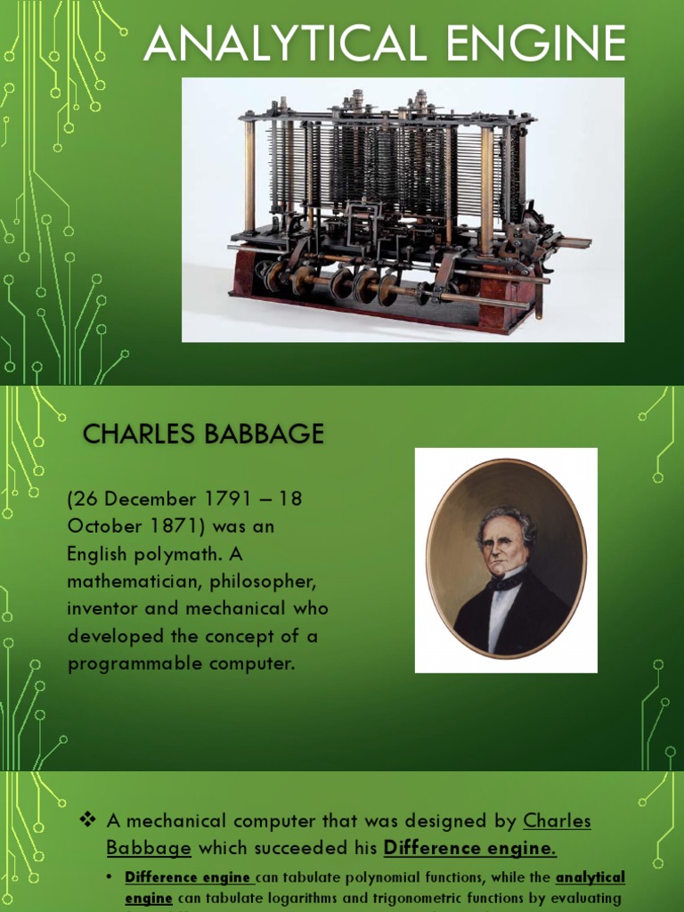 Charles Babbage's Analytical Engine | PDF | Computers | Technology ...