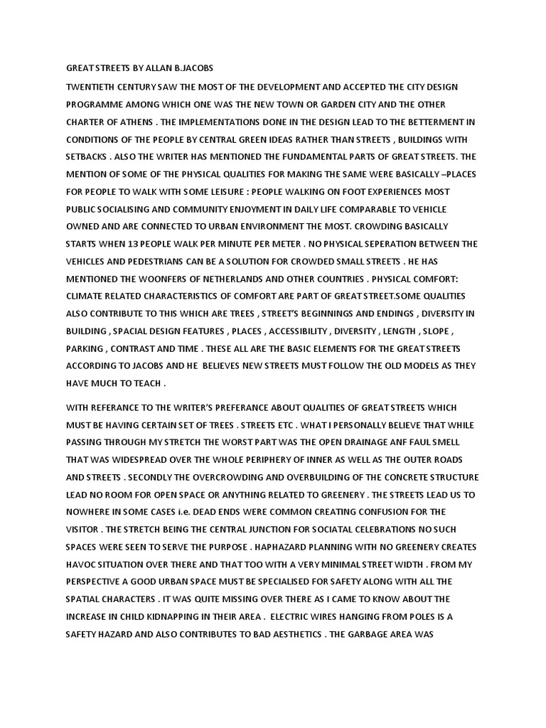 Great Streets by Allan B | PDF | Street | Transport