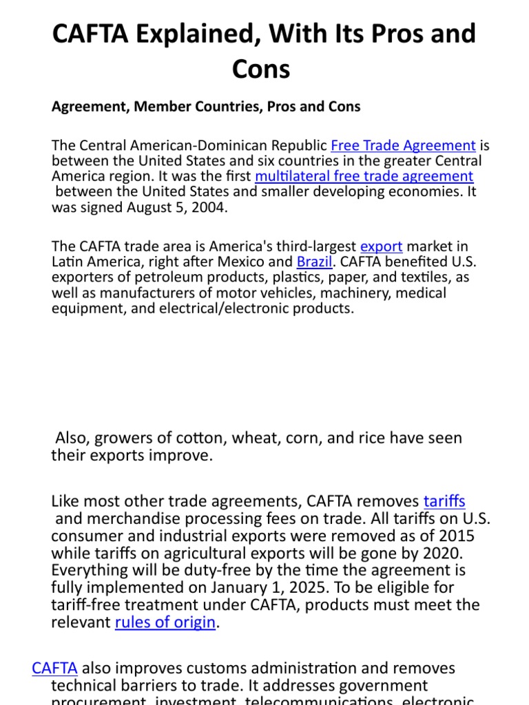 CAFTA | PDF | Economies | International Trade