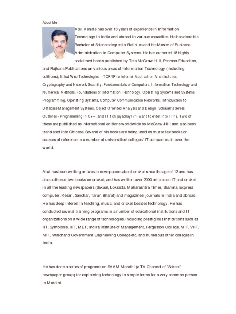 Atul Kahate | PDF | Information Technology | Computing