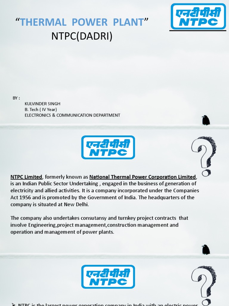 Thermal Power Plant: " " NTPC (Dadri) | Download Free PDF | Boiler ...