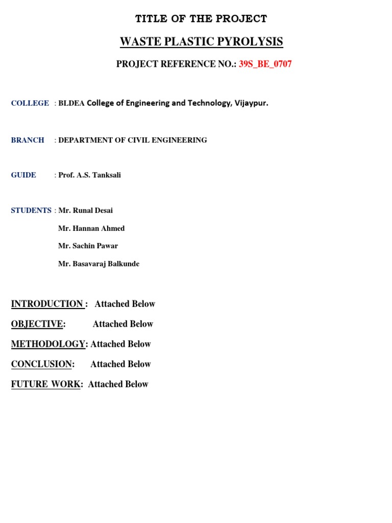 Waste Plastic Pyrolysis | PDF | Pyrolysis | Waste