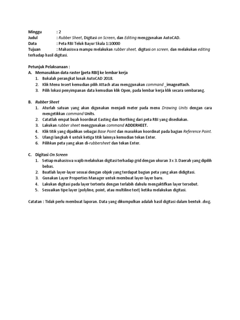 Panduan Rubber Sheet di AutoCAD | PDF | Teknologi & Rekayasa