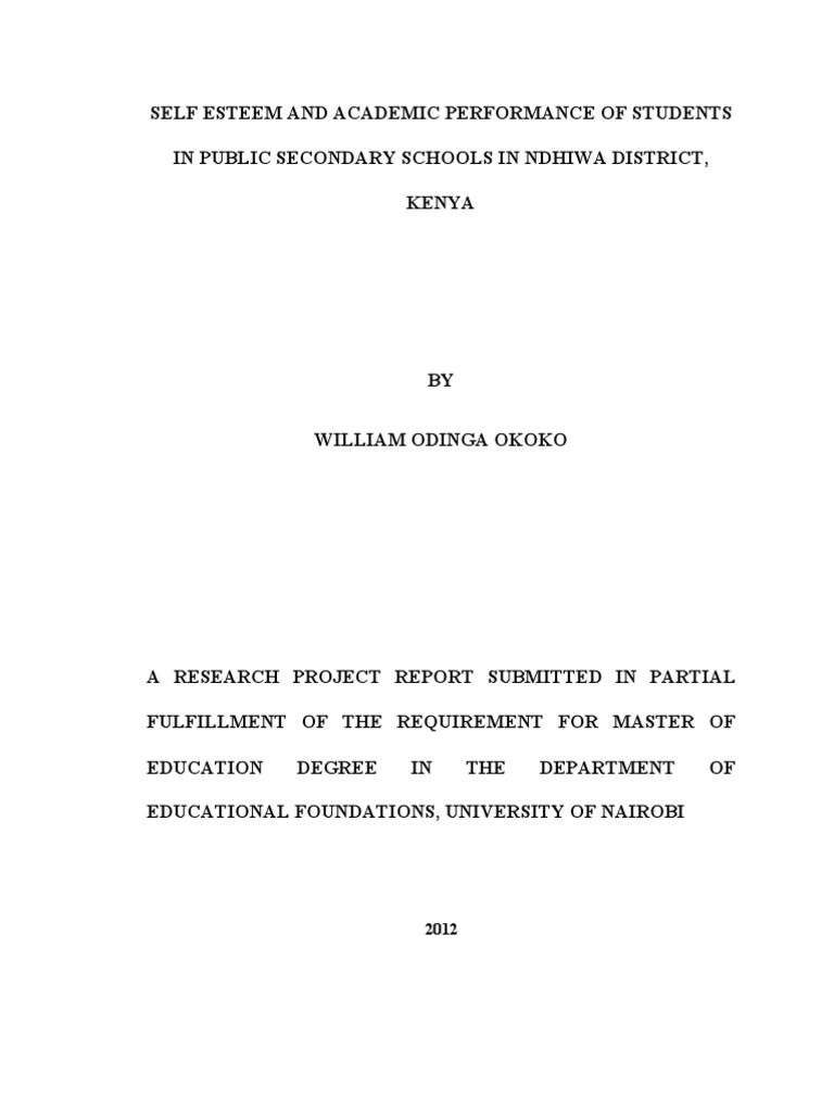 Self Esteem and Academic Performance of PDF | PDF | Adolescence | Self ...