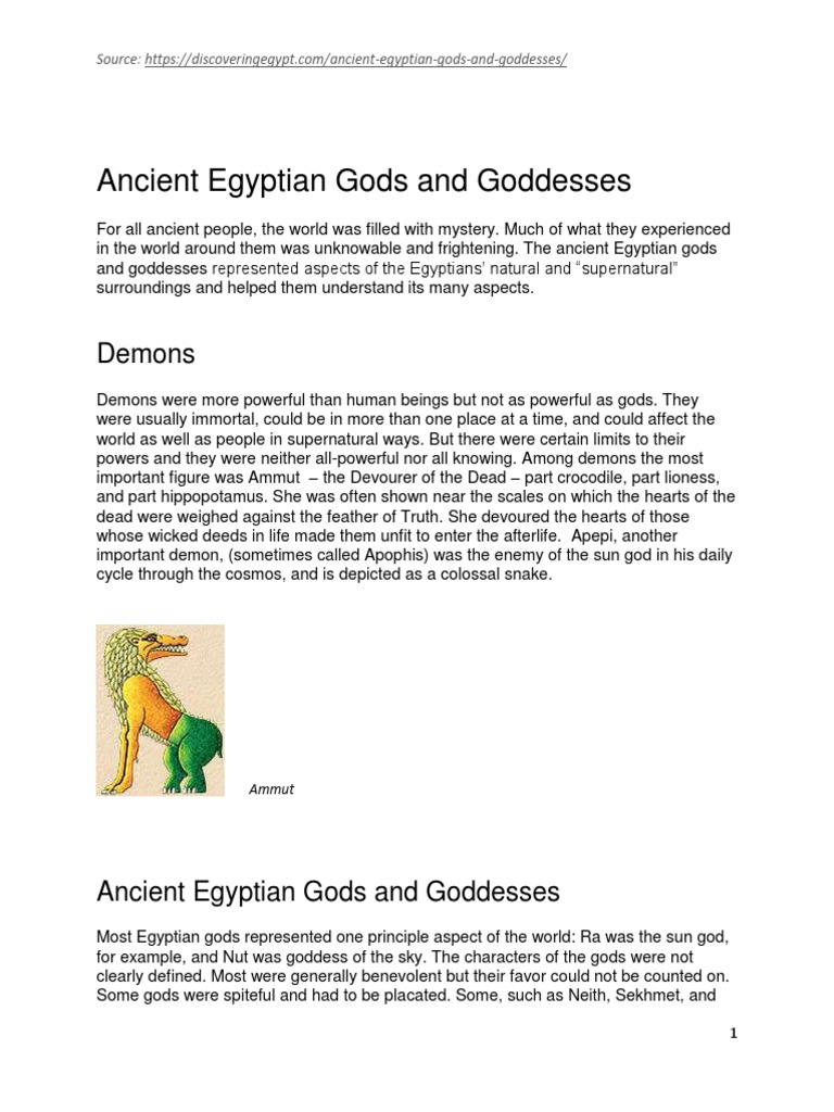 An Overview of Major Ancient Egyptian Gods and Goddesses: Their ...
