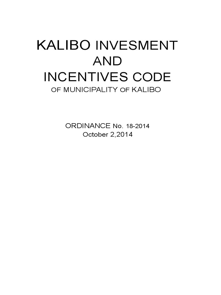 Investment Code | PDF | Economic Development | Incentive