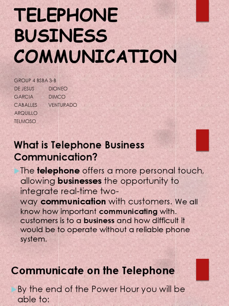 Effective Telephone Business Communication | PDF | Telephone Call ...