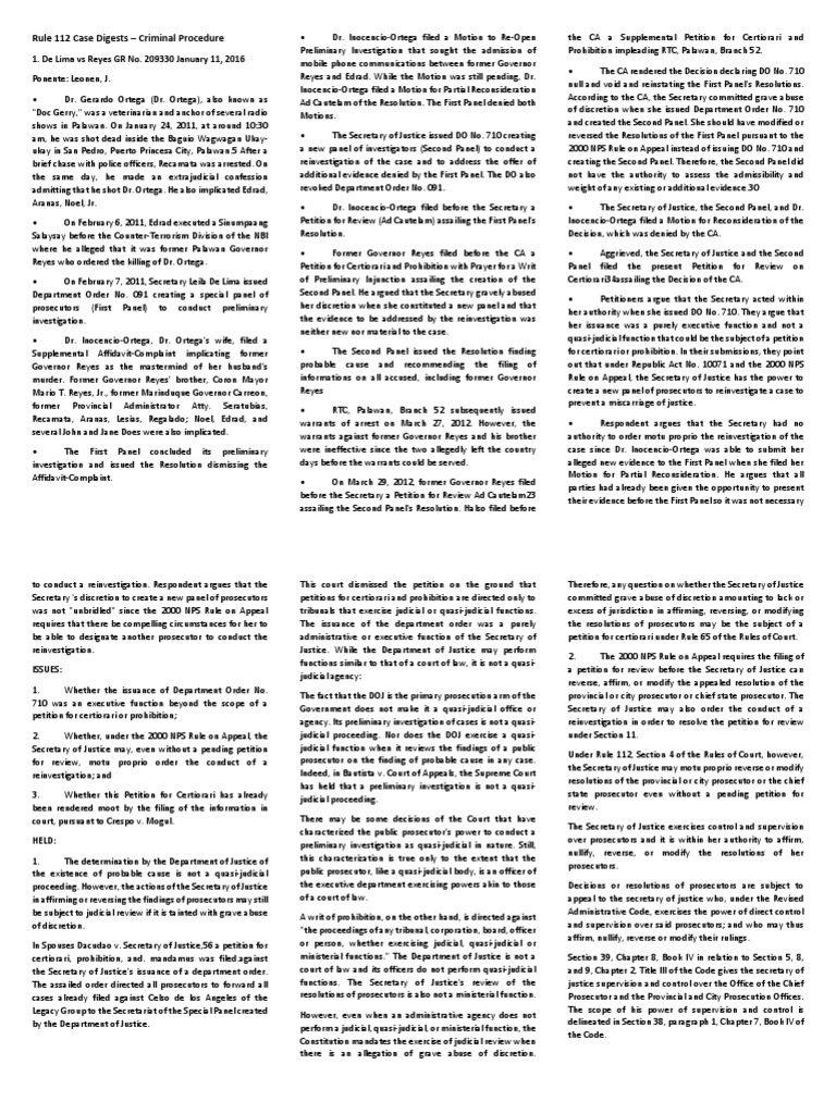 Rule 112 Case Digests Criminal Procedure | PDF | Probable Cause ...