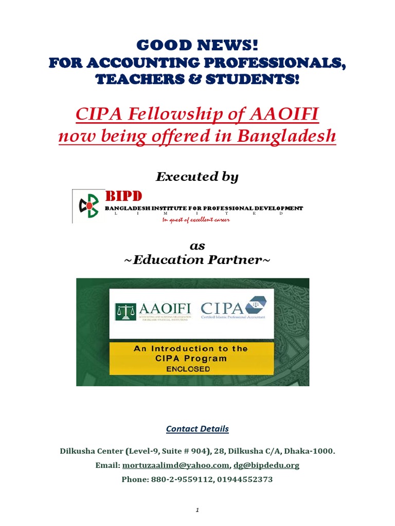 Brochure Cipa | PDF | Islamic Banking And Finance | Accounting