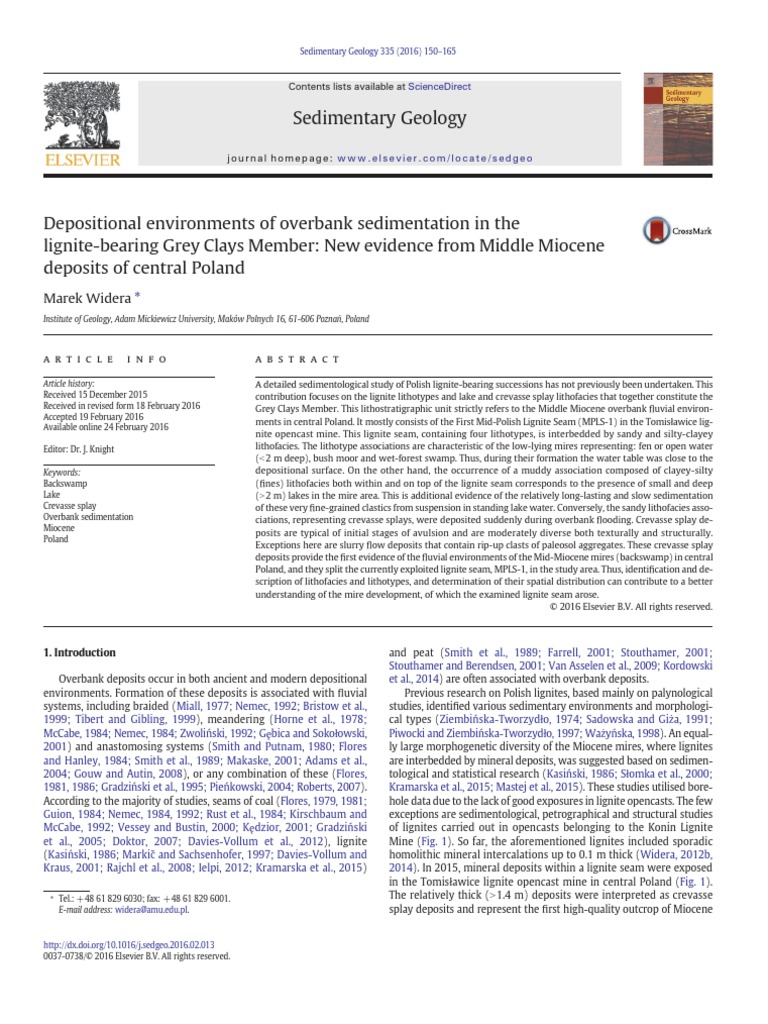 Depositional Environments of Overbank Sedimentation in The | PDF ...