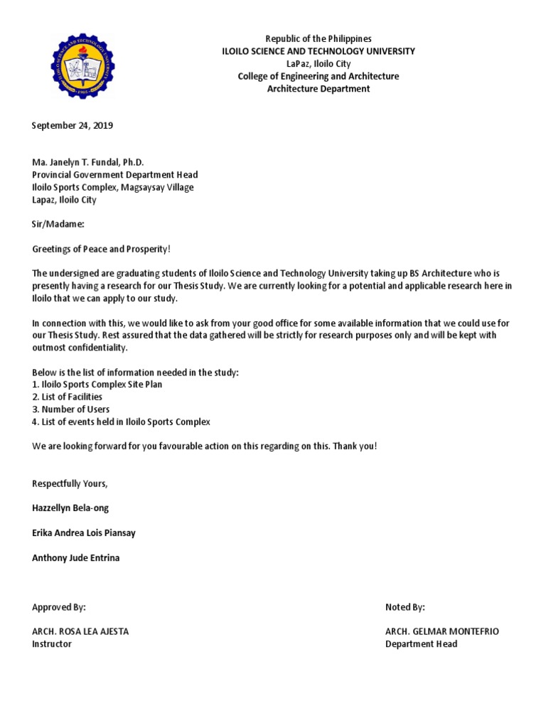 Thesis Letter | PDF | Science