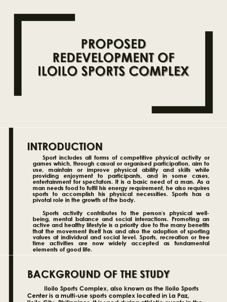 Proposed Redevelopment of Iloilo Sports Complex | PDF | Sports ...