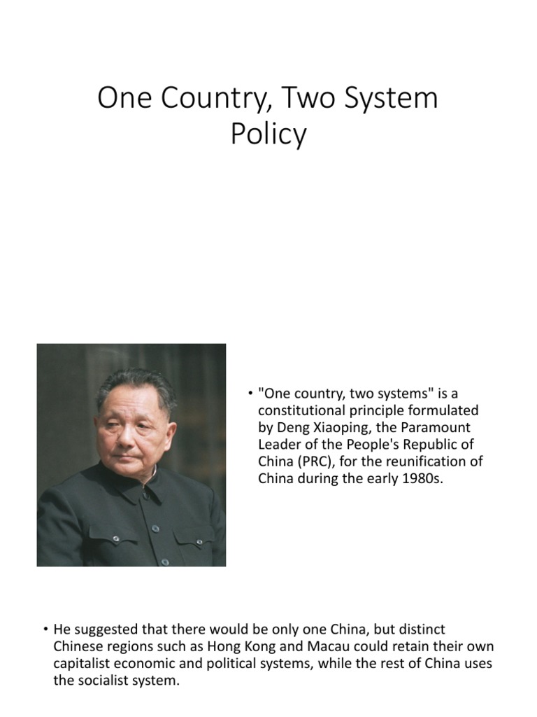 One Country, Two System Policy | PDF
