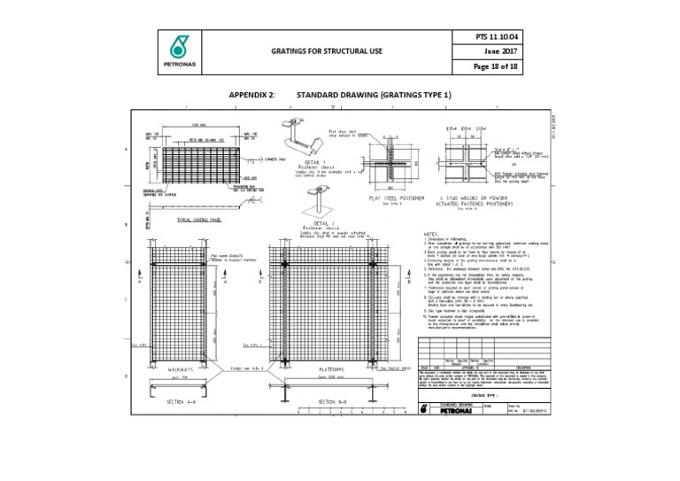 Appendix 2: Standard Drawing (Gratings Type 1) : Gratings For ...