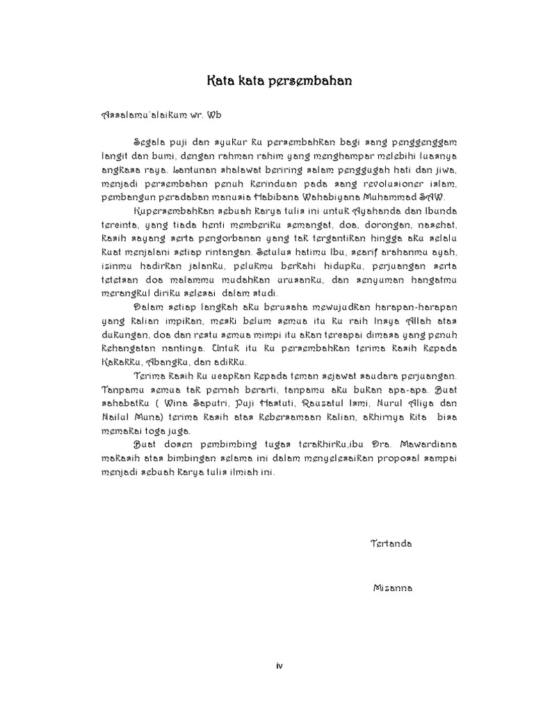 Kata Kata Persembahan Kti | PDF