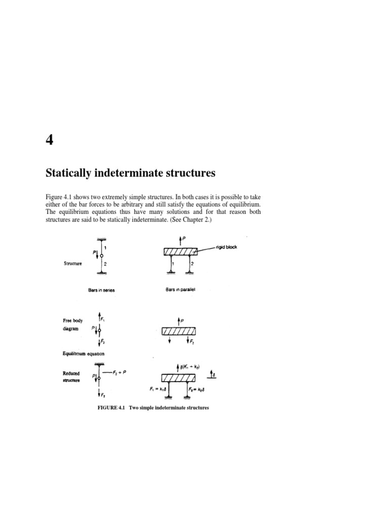 Statically Indeterminate Structures | PDF | Equations | Truss