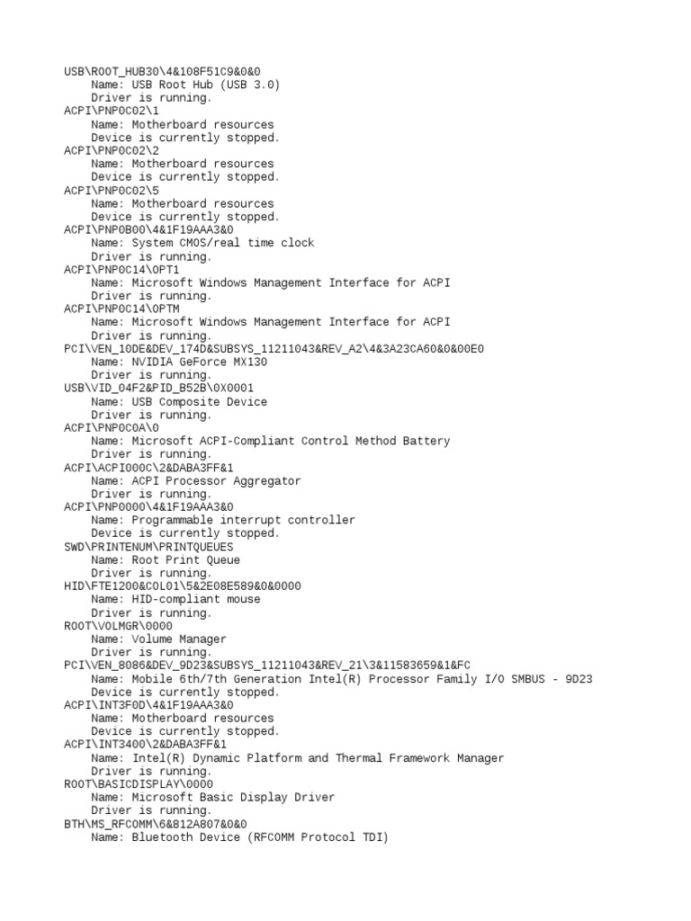 Dev List | PDF | Device Driver | Usb
