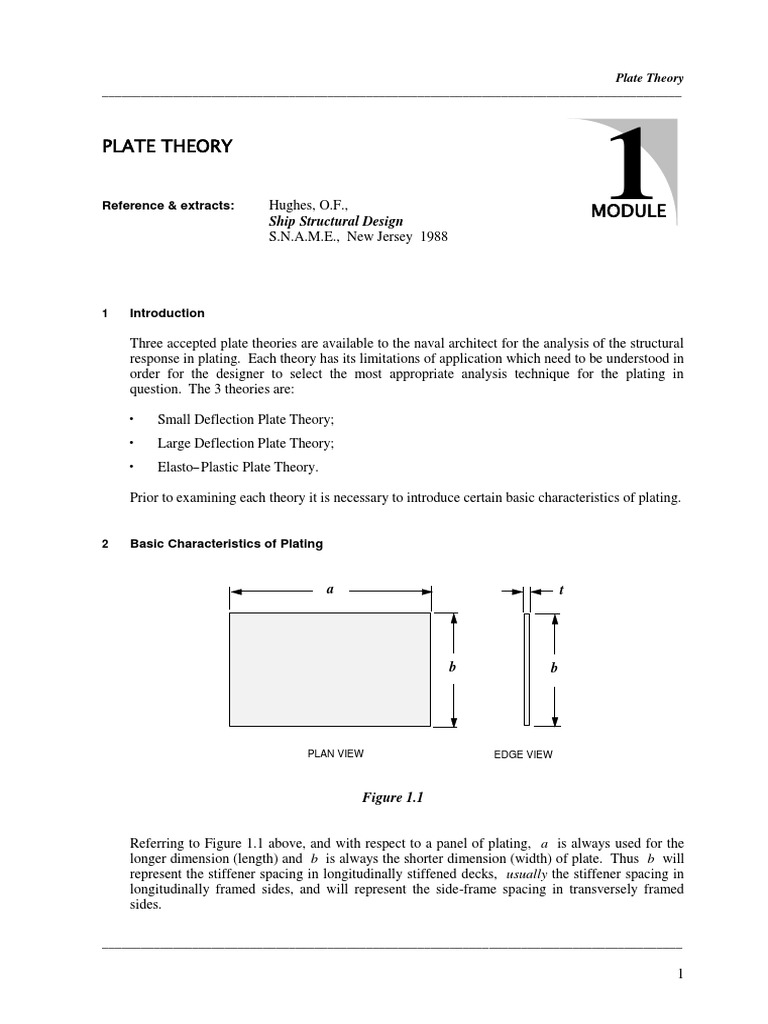 Module 01 - Small and Large Deflection Plate Theory | PDF | Bending ...