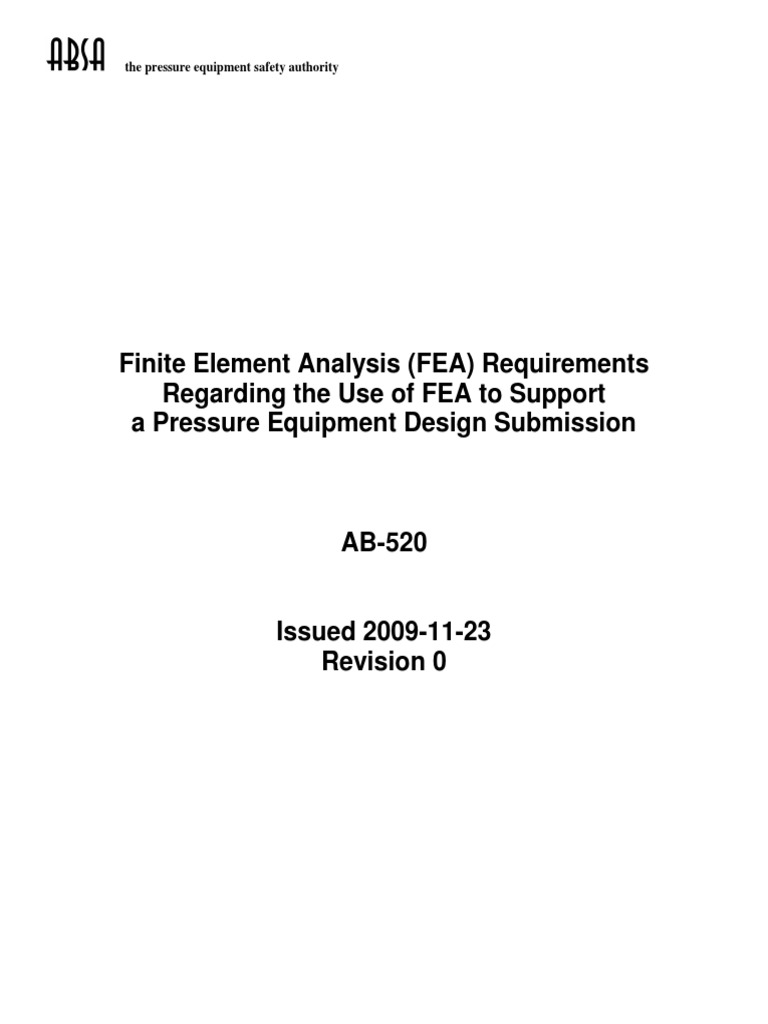 AB 520 Finite Element Analysis FEA Requirements PDF | PDF | Finite ...