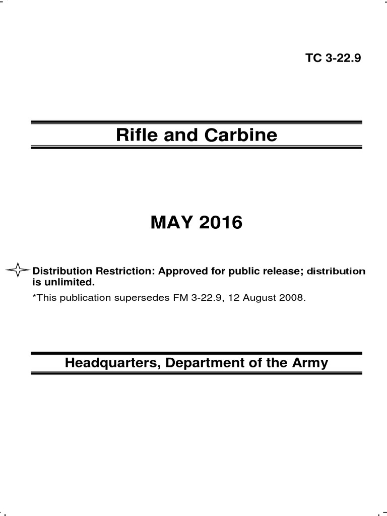 TC 3-22.9: Rifle and Carbine Manual | PDF | United States Army | Ammunition