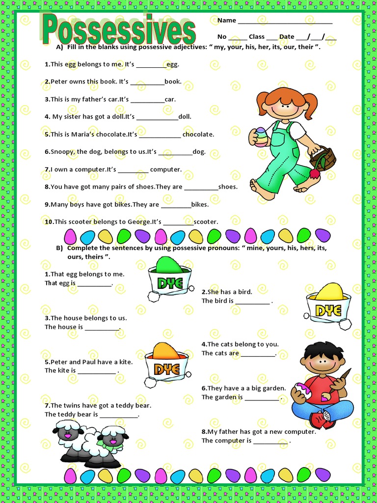 Possessives Fun Activities Games 49072 | Download Free PDF | Onomastics ...
