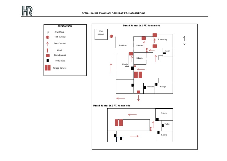 Contoh Denah Jalur Evakuasi | PDF