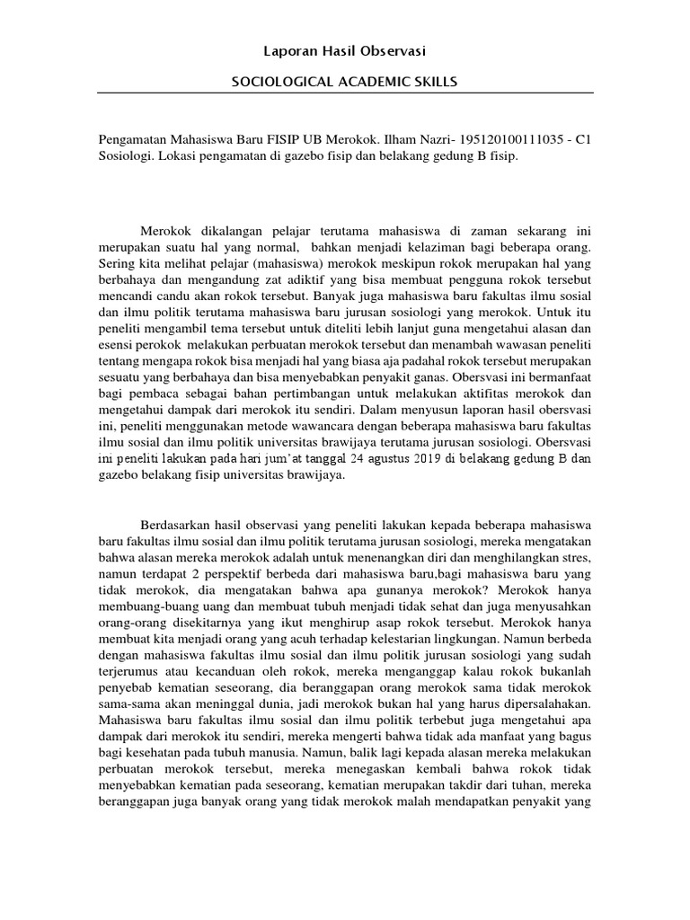 Template Laporan Teks Hasil Observasi | PDF