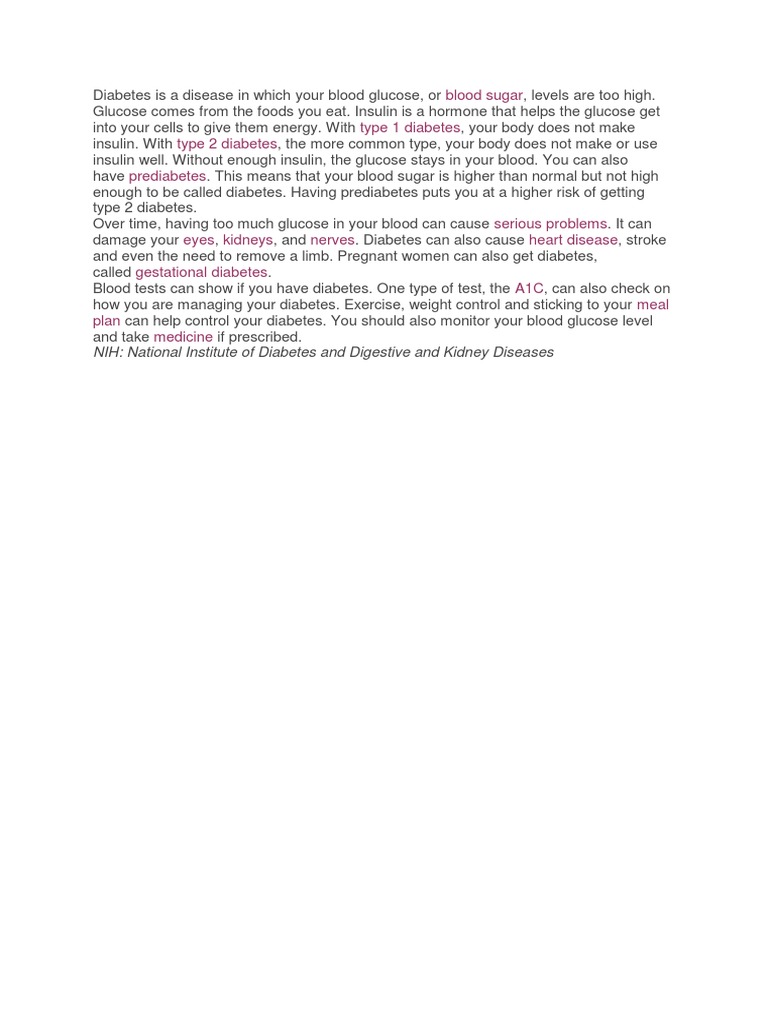 Understanding Diabetes: Types and Management | PDF