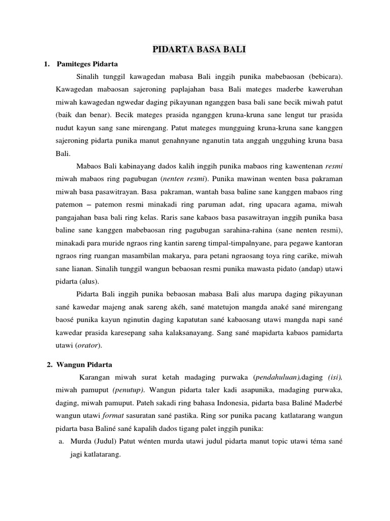 Pidarta Basa Bali PDF | PDF