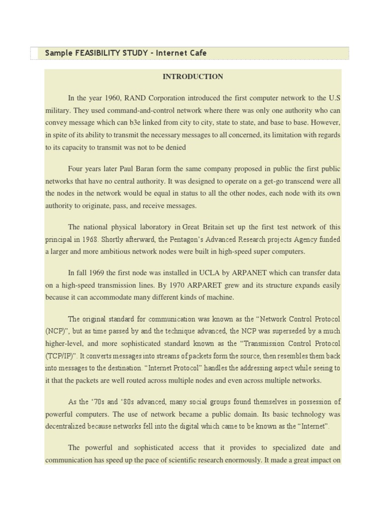 Sample Feasibility Study | PDF | Computer Network | Sampling (Statistics)