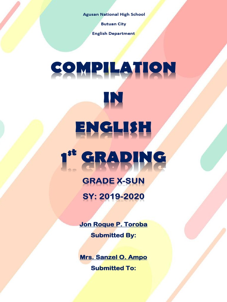 Compilation IN English 1 Grading: Jon Roque P. Toroba Submitted by | PDF