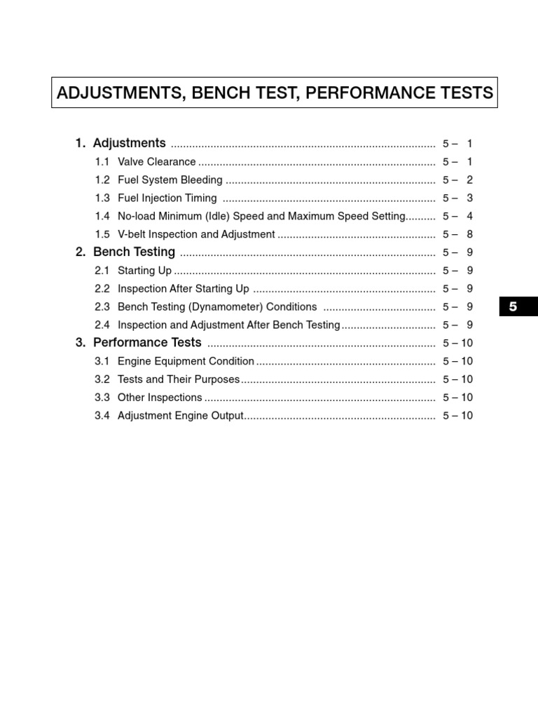 Adjustments, Bench Test, Performance Tests | PDF | Fuel Injection ...