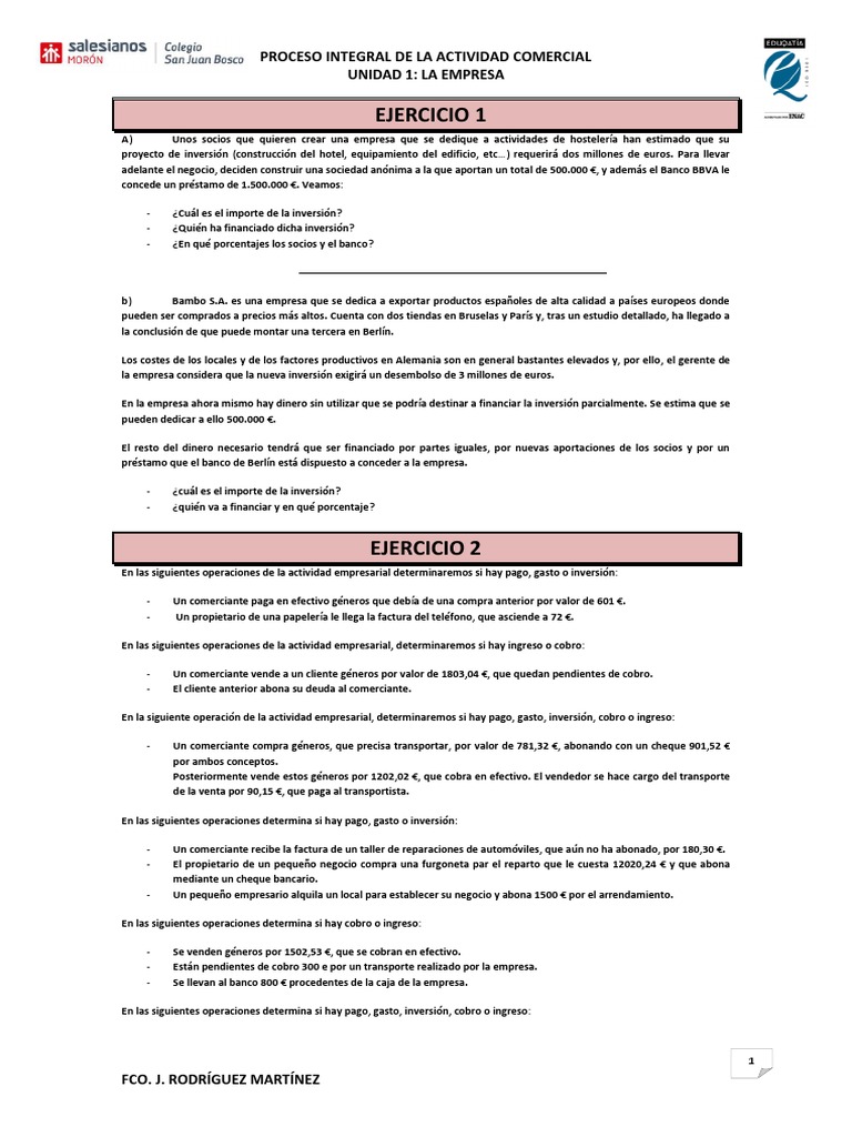 Ejercicio Tema 1 | PDF | Euro | Inversiones