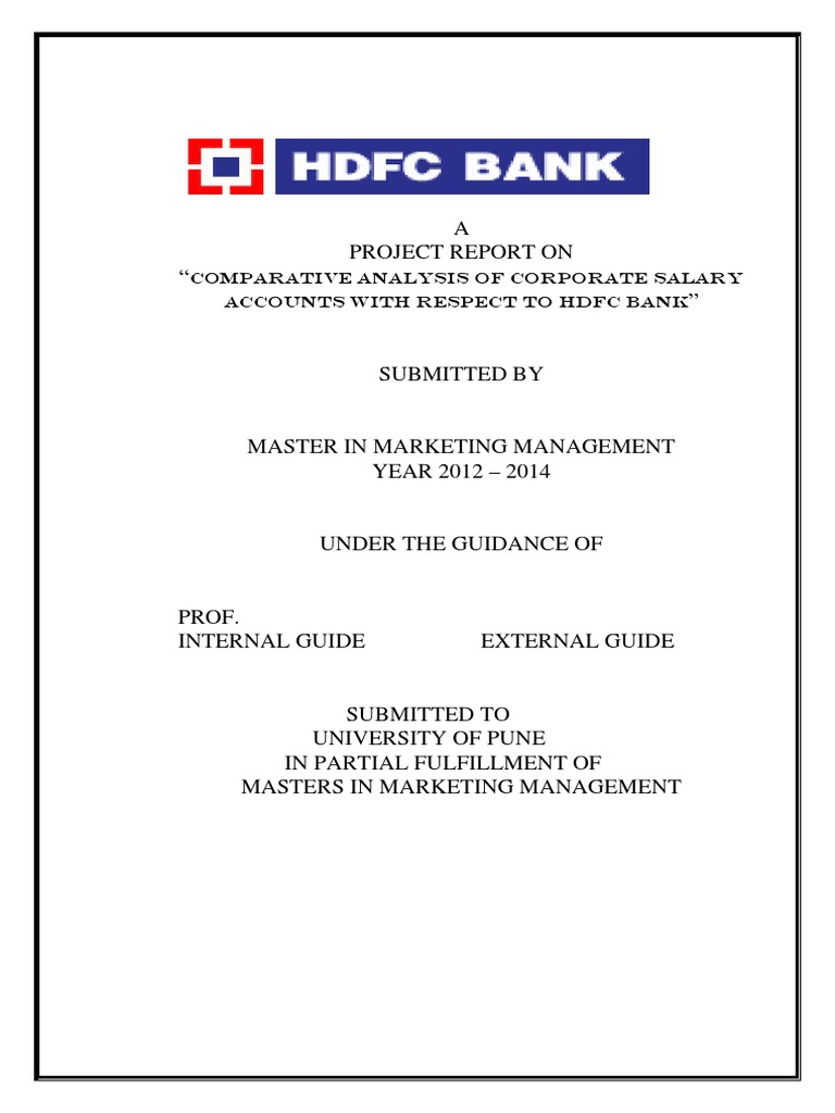 A Project Report On " ": Comparative Analysis of Corporate Salary ...