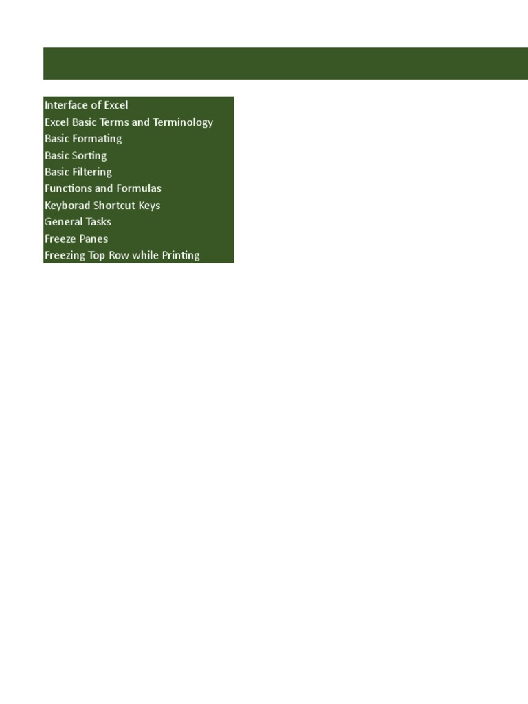 Excel Basics | PDF | Microsoft Excel | Computer Keyboard