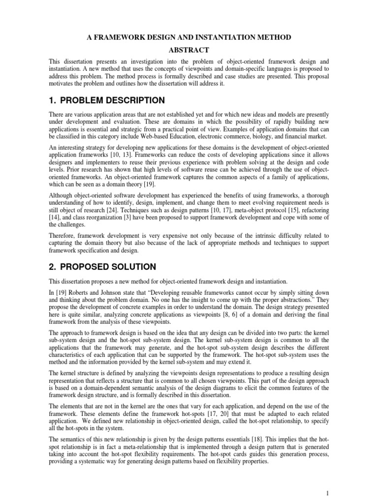 A Framework Design and Instantiation Method Using Viewpoints and Domain-Specific Languages | PDF ...