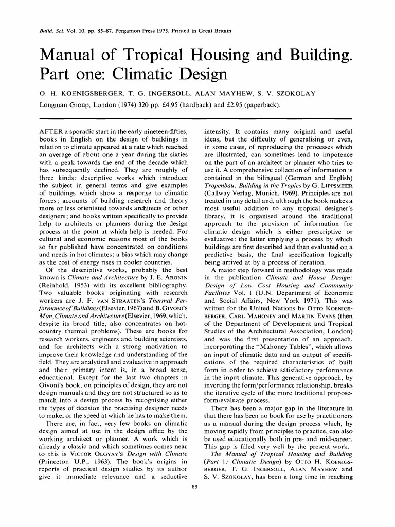 Manual of Tropical Housing and Building Part One C PDF | PDF | Soil ...