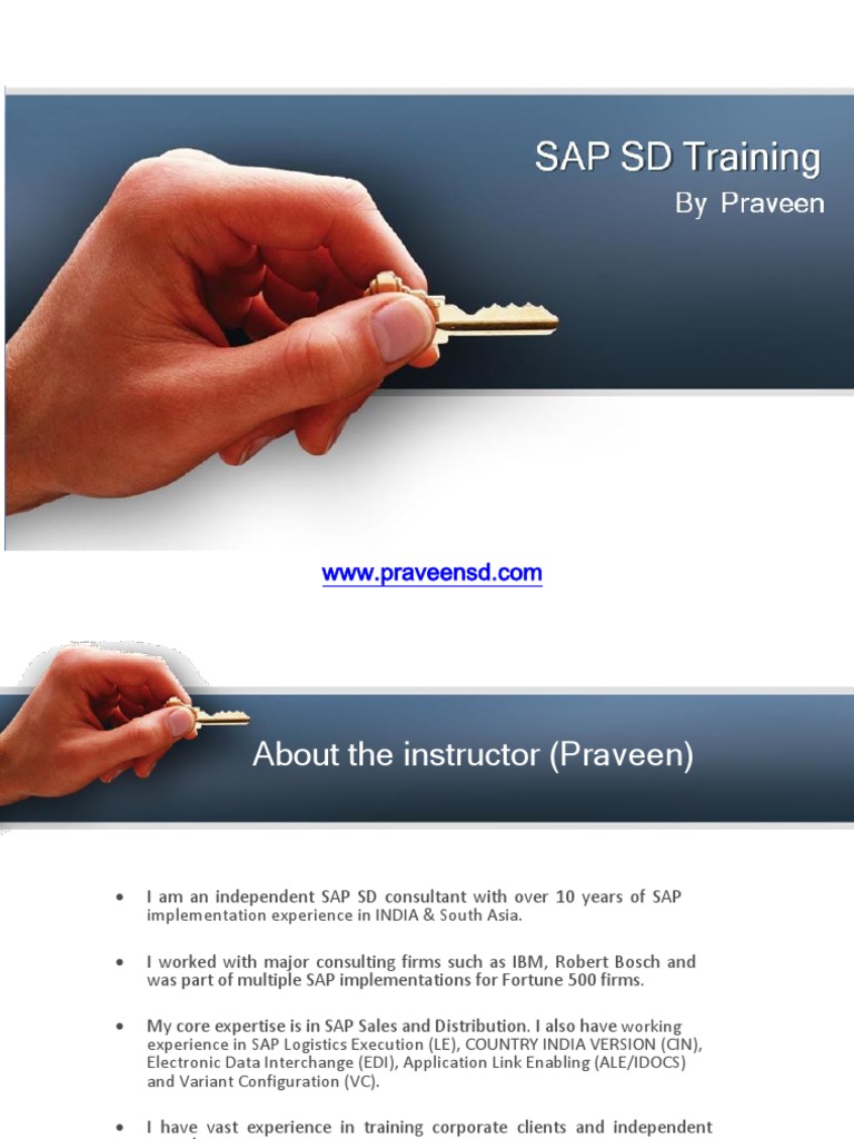 SAP SD Training by Praveen | PDF | Sap Se | Invoice