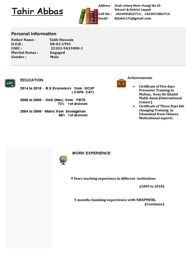 Tahir Abbas: Personal Information | PDF | Human Communication | Linguistics