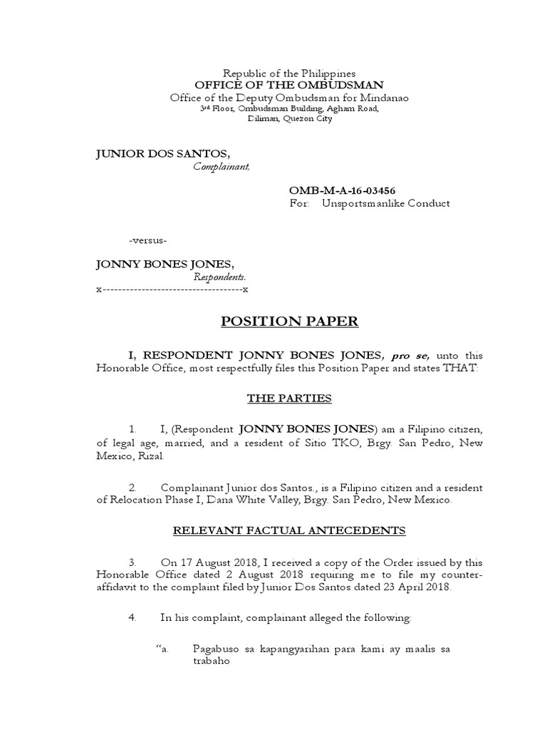 Position Paper: Office of The Ombudsman | PDF | Crime & Violence ...