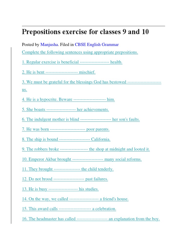 Worksheet For Class 10 | PDF