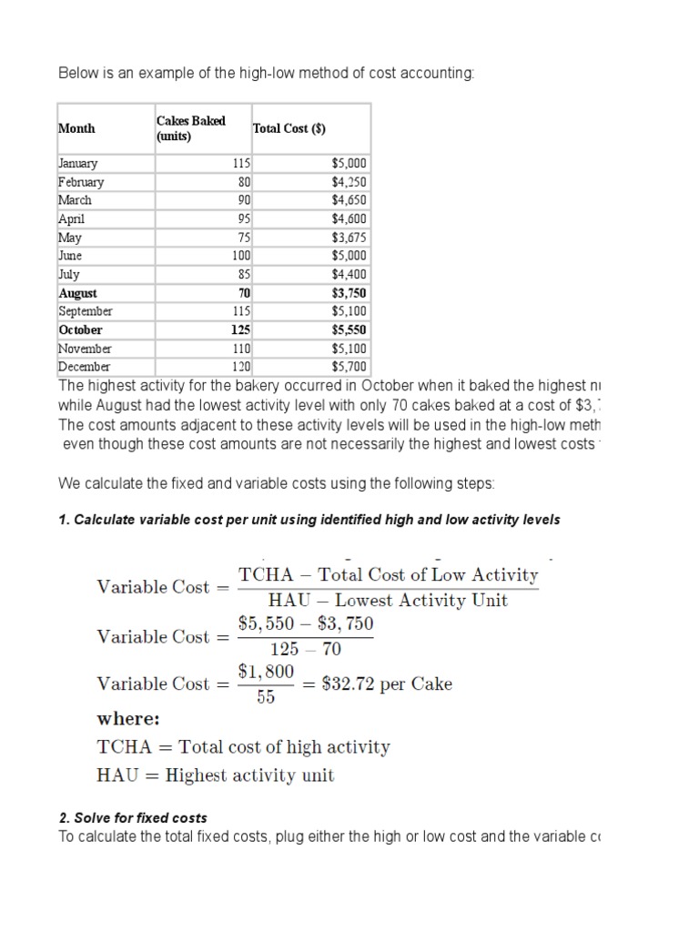 High-Low Method Example | PDF