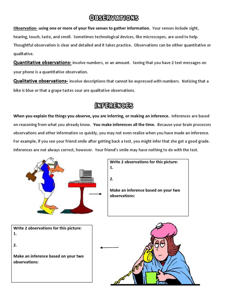 Observation Inference-Notes PDF | PDF | Observation | Inference