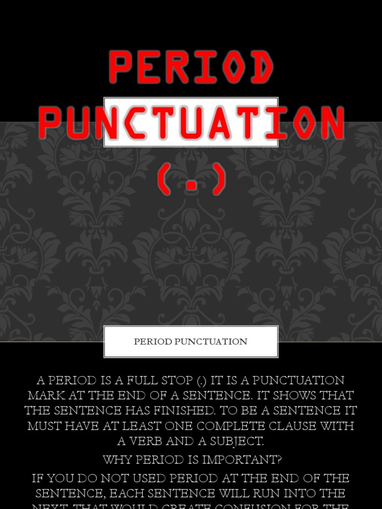 Period Punctuation | PDF
